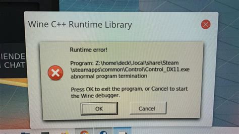 Wine C Runtime Library Error Rsteamdeck