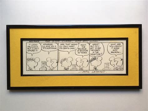 Original 1968 Miss Peach Comic Strip Art Mortgage Joke Signed By Mell