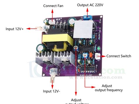 300W Inverter 50Hz 60Hz DC 12V To AC 180V 220V Adjustable Power Supply
