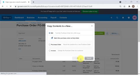 Acctxer5120404 Xero Training How To Create A Bill From A Purchase