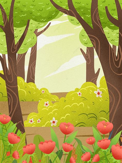 싱 그 러 운 24 절기 입춘 수 림 꽃밭 배경 디자인 배경 화면 및 일러스트 무료 다운로드 Pngtree
