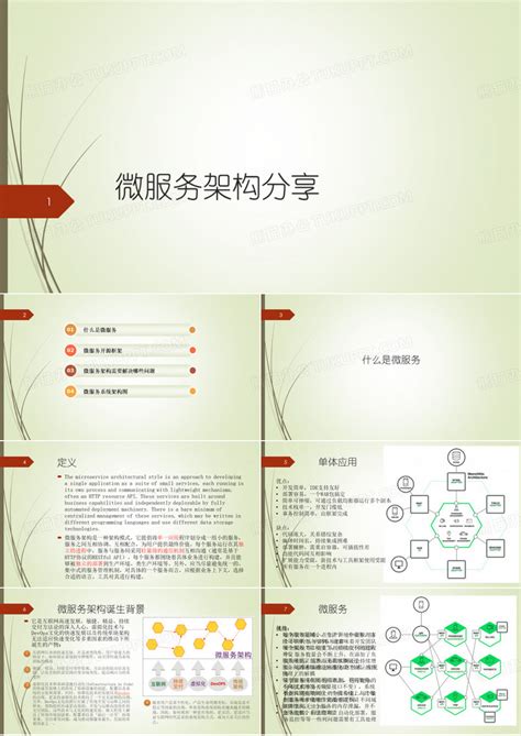 微服务架构技术分享ppt模板下载 编号qabbxazz 熊猫办公