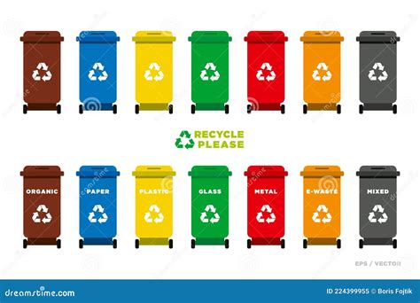 Papeleras De Reciclado De Separación De Colores Para Residuos De Metal