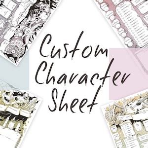 Custom D D Character Sheet Your Story Your Character Sheet Design Etsy