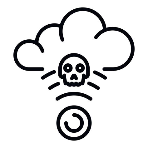 Hacker Attack On The Cloud Icon Outline Style 15175095 Vector Art At Vecteezy