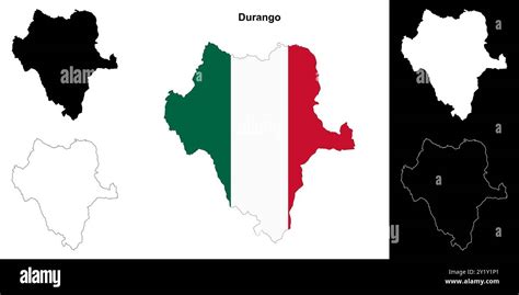 Durango State Outline Map Set Stock Vector Image And Art Alamy