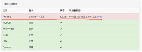 Php环境要求54以上 常见问题