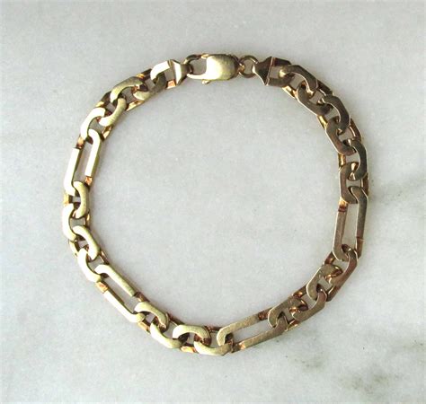 Vintage 14k Solid Gold Custom Link Chain Bracelet Etc10944 Decatur