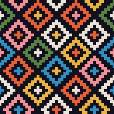 Premium Vector Abstract Retro Geometric Seamless Pattern Bright
