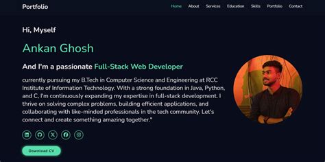 Webdevelopment Portfoliowebsite Html5 Css3 Javascript Ankan Ghosh
