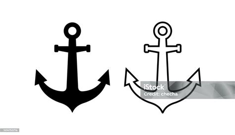 Icône Dancrage Symbole Marin Désignations De Navires Ou De Ports