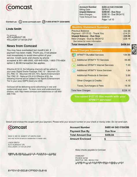 Usa Comcast Utility Bill Template New Proof Of Address