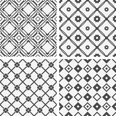 Vector Seamless Tiling Patterns Geometric Stock Illustration