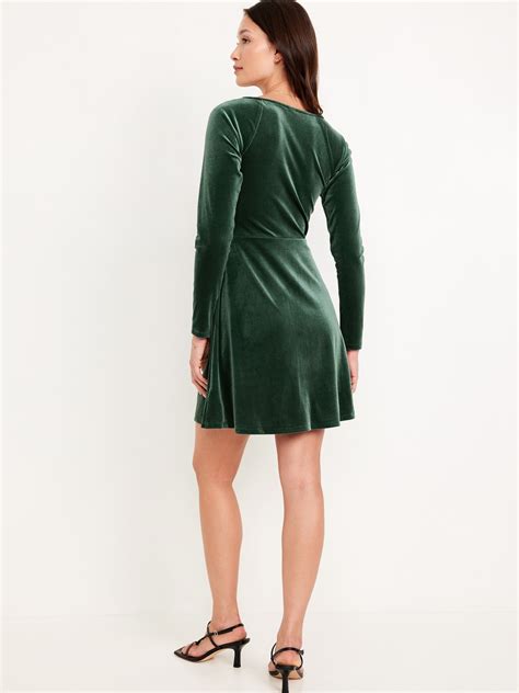 Fit And Flare Velvet Mini Dress Old Navy