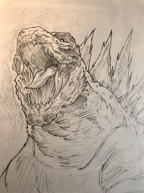Godzilla Pencil Sketch Groooonnnnkk Rgodzilla
