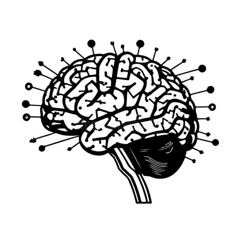 Brain And Circuit Vector Isolated On White Background Stock Vector
