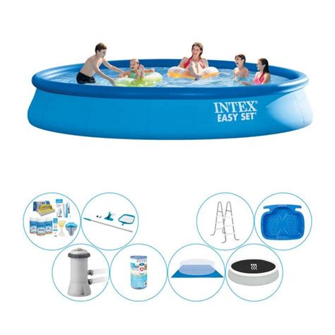 Set De Piscine Deluxe Intex Easy Set Ronde 457x84 Cm Leroy Merlin