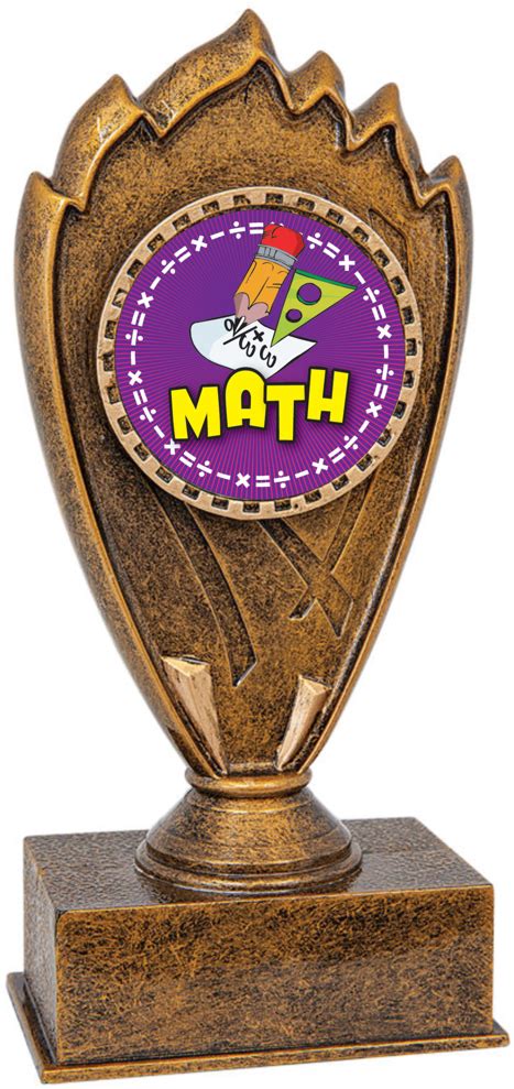 Math Trophy Blaze Style Resin Half Price Awards