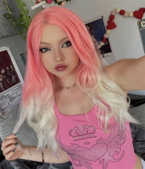 Blush Pearl Pink Ombre White Long Wavy Synthetic Lace Front Wig
