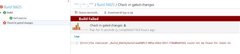 Tfs Tfs Gated Checkin Fails When Checking In The Changeset After