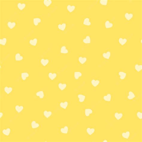 원활한 노란색 하트 패턴 벡터 무료 벡터