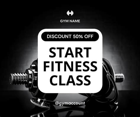 Start Fitness Classes Announcement Online Facebook Post Template