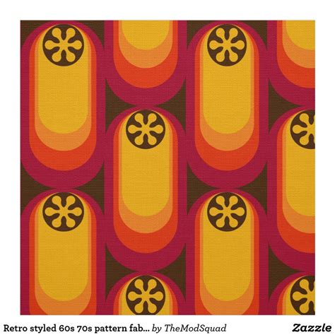 Retro Styled 60s 70s Pattern Fabric Retro Graphic Design Retro Pattern