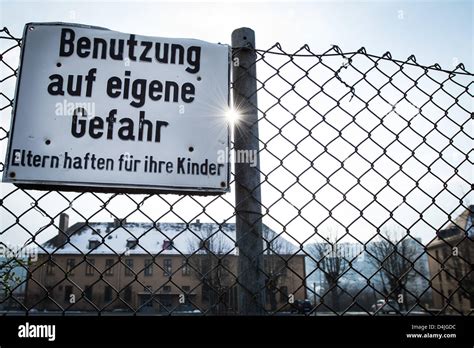 A Sign Saying Benutzung Auf Eigene Gefahr Use At Your Own Risk Is