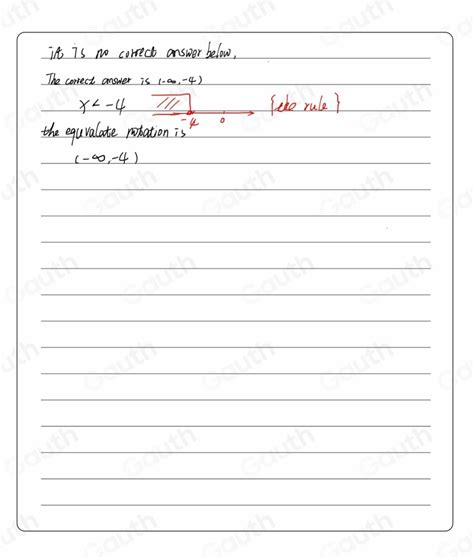 Solved Match The Inequality X With Its Equivalent Interval Notation