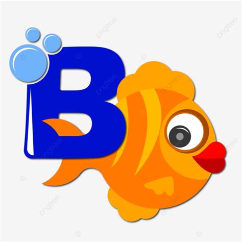 물고기 거품과 B 알파벳 문자 벡터 일러스트 레이 션 비 편지 알파벳 Png 일러스트 및 벡터 에 대한 무료 다운로드