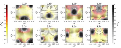 periodic time averaged bubble patterns and velocity fields at different