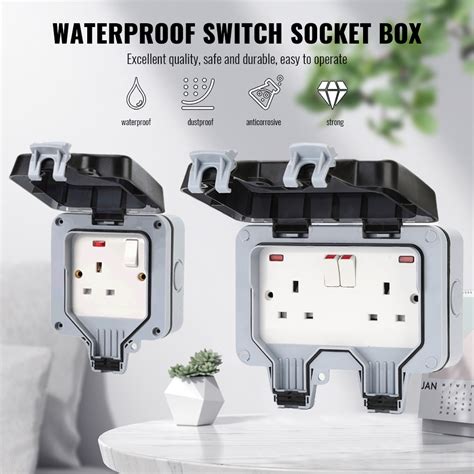 Weatherproof Cover Waterproof Cover Ip66 With 13a Socket Neon Wall