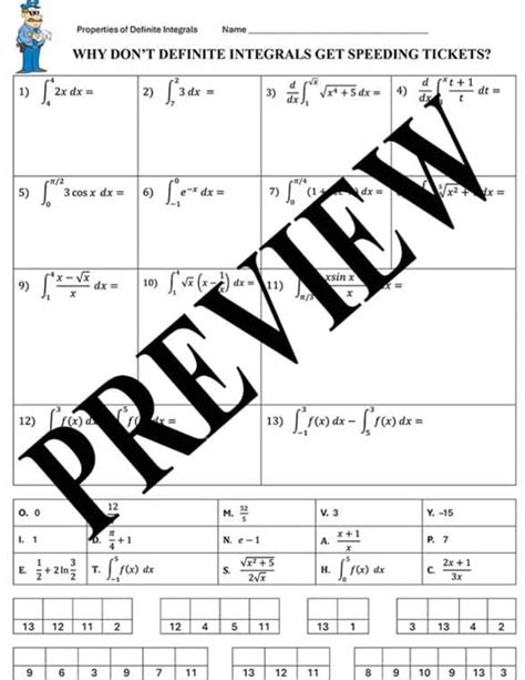 Properties Of Definite Integrals Worksheet By Denise Laack Tpt