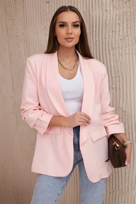 Kesi Marynarka Damska Jasny Pudrowy R Butik La Miss