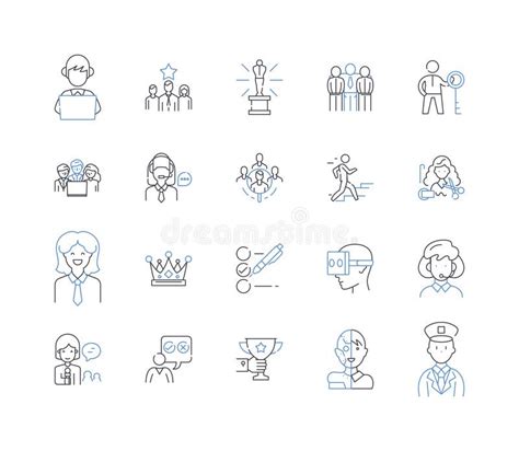 Organization Coordination Line Icons Collection Collaboration Synergy