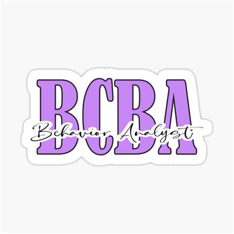 Bcba Behavior Analyst Lavender With Black Border Sticker For Sale