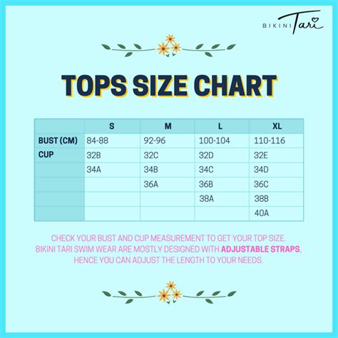 Sizing Charts Bikini Tari