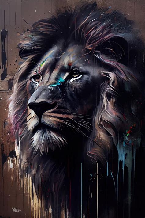 Lion Wall Art Lion Print Lion Art Animal Portrait Large Poster Etsy