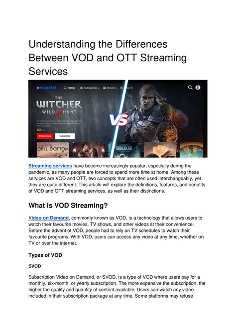 ppt understanding the differences between vod and ott streaming