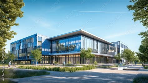 Structure Architectural School Building Illustration Campus Education Modern Traditional