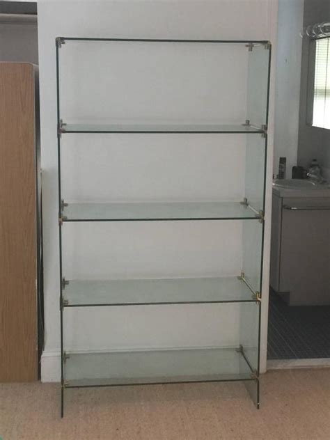 Mid Century Modern Brass And Glass Display Etagere In The Style Of Pace