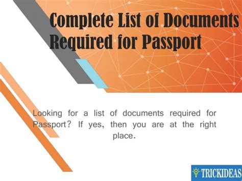Ppt List Of Documents Required For Indian Passport Application