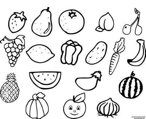 Картинки овощи и фрукты раскраски (Большая коллекция фото) - drawpics.ru