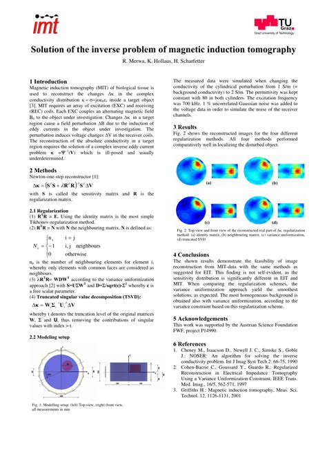 Pdf Solution Of The Inverse Problem Of Magnetic Induction Tomography