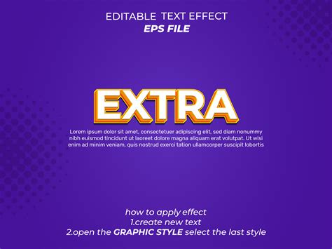Extra Text Effect Typography 3d Text Vector Template 25695220 Vector Art At Vecteezy