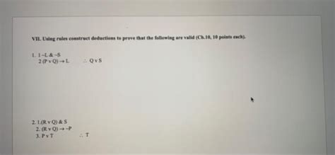 solved vii using rules construct deductions to prove that