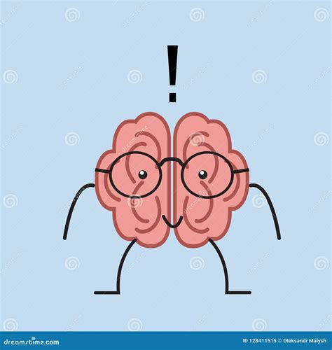 Brain With Glasses Stock Vector Illustration Of Learn 128411515