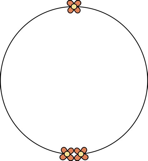 Circle Frame Decoration Element With Flowers Clip Art 22167089 Png