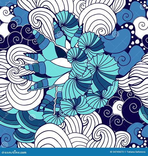 Seashell Pattern Vector Illustration 34477488 Seashell Pattern Vector Illustration 34477488