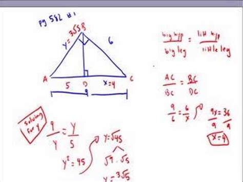 Geometric Mean And Pythagorean Theorem YouTube